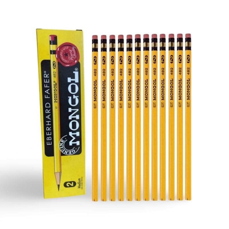 12pcs/Box Mongol Pencil no. 2 w/ Eraser, Original Lapis Art Business ...