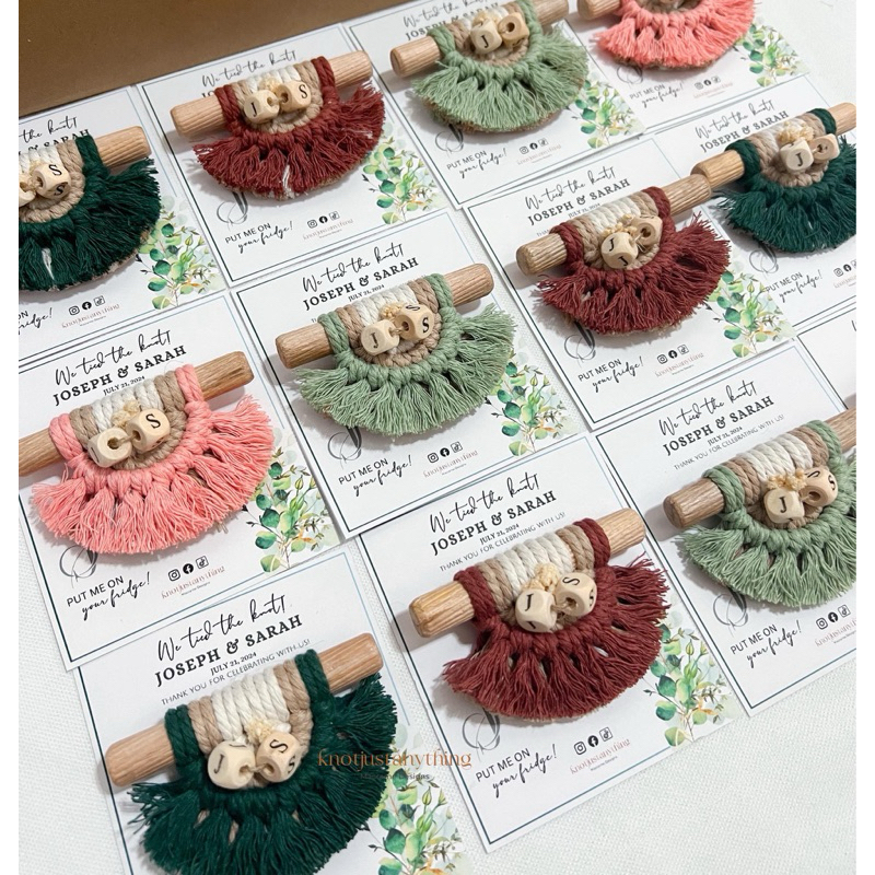 (10PCS) Macrame Ref Magnet Unique event souvenir wedding birthday debut ...