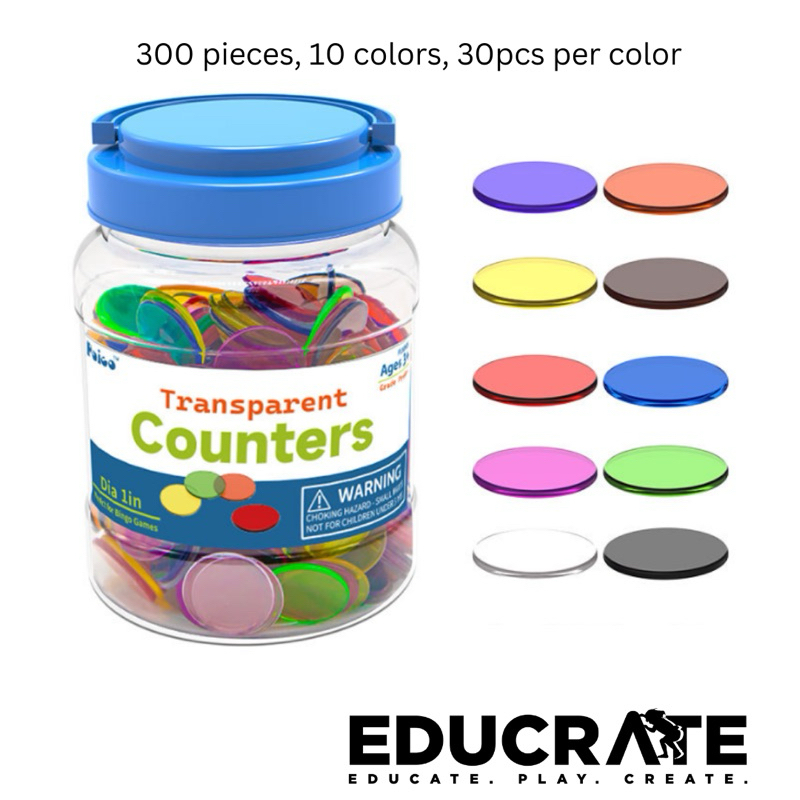 EducratePH Transparent Color Counting chips 300 pieces Math ...