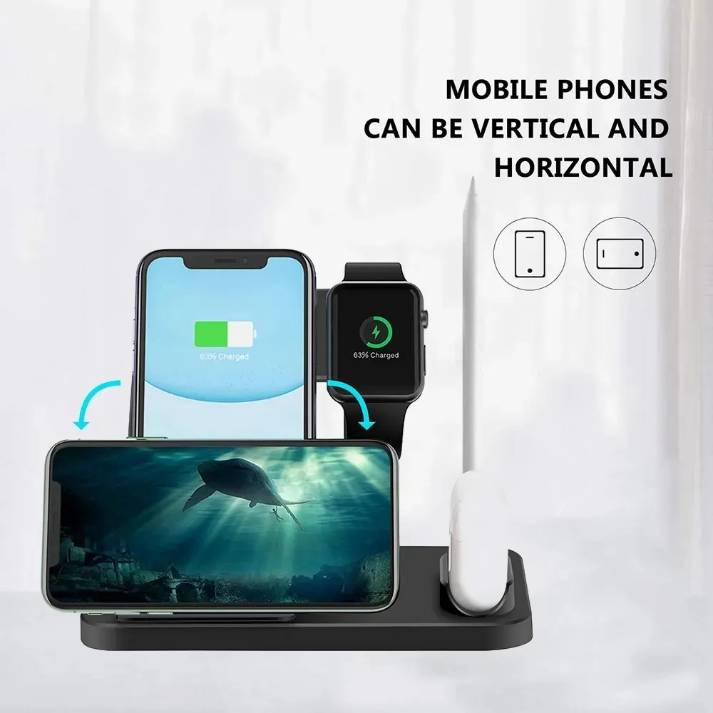4-in-1 multi-function wireless charger for iPhone headphones, watches ...