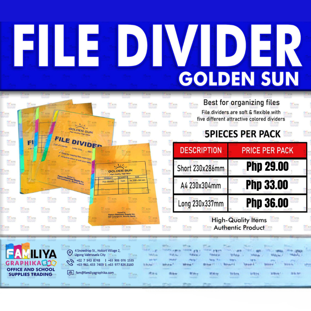 Golden Sun File Divider pack includes 5 pieces | Shopee Philippines
