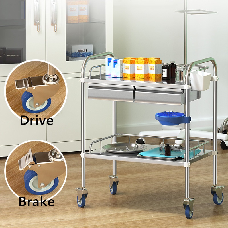 Stainless Steel Mobile Medical TrolleyTreatment Car Hospital Clinic ...