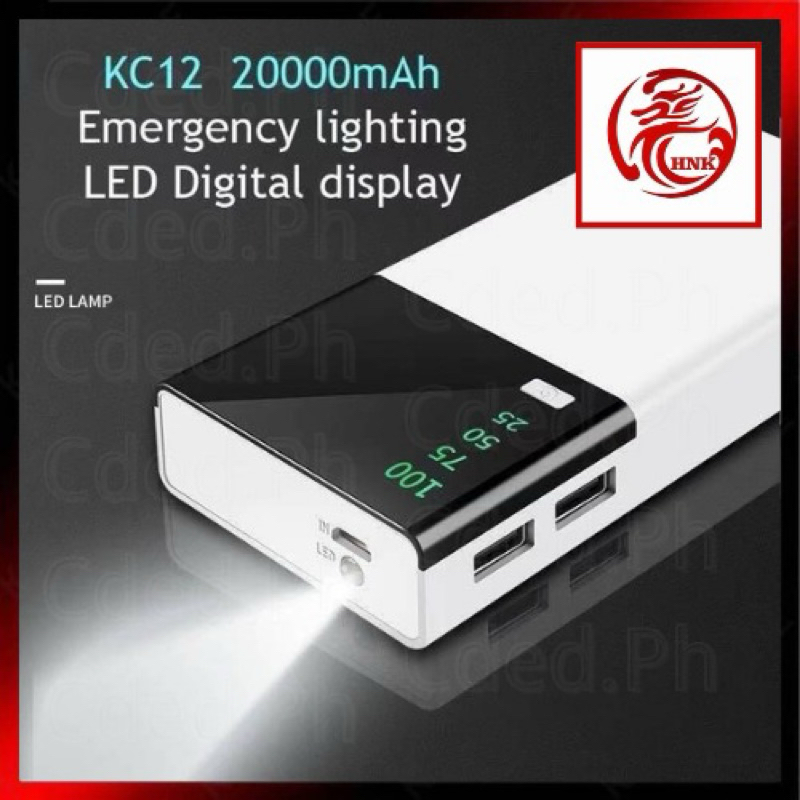 COD powerbank KC-15/KC-12 20000Mah 2USB with LED | Shopee Philippines