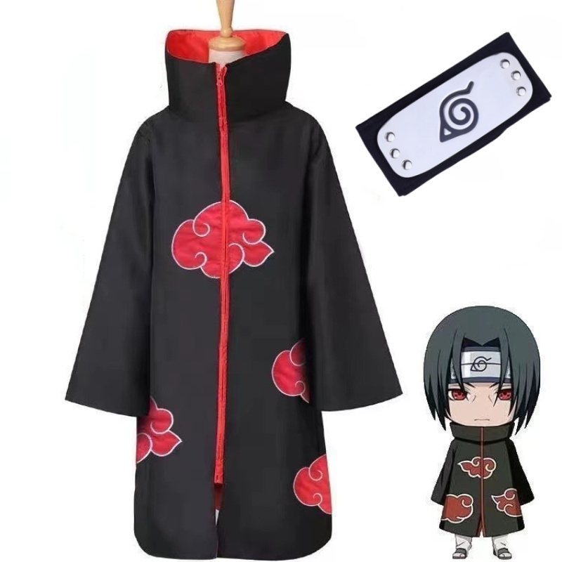 Naruto Costume Akatsuki Cloak for Kids Cosplay Akatsuki Coat Robe ...