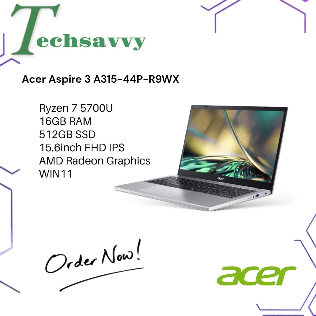 Acer Aspire 3 A315-44P-R9WX AMD Ryzen™ 7 5700U | Shopee Philippines