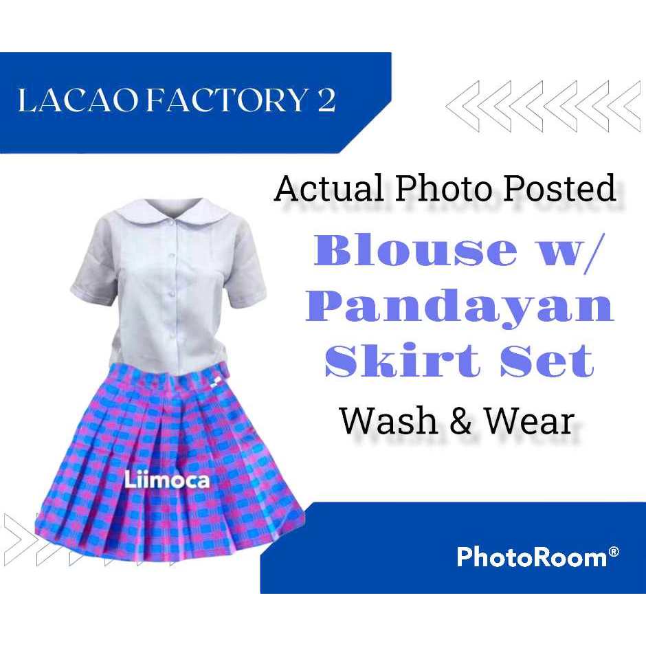 LACAO FACTORY 2 SCHOOL UNIFORM SET// BLOUSE WITH SKIRT// PANDAYAN ...