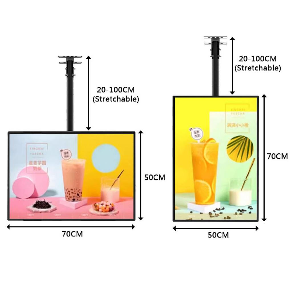 LED billboard display With telescopic boom hanging menu board display ...