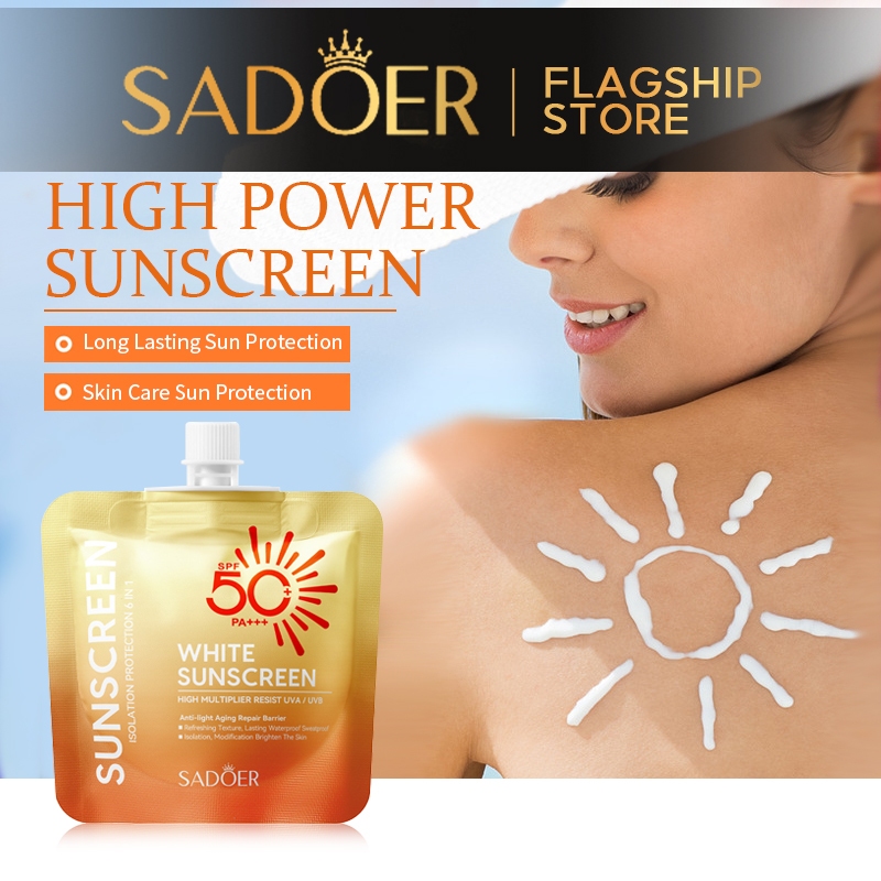 SADOER High Power Sunscreen SPF50 PA+++ UV Isolating Non-greasy Sunscreen 30g | Shopee Philippines