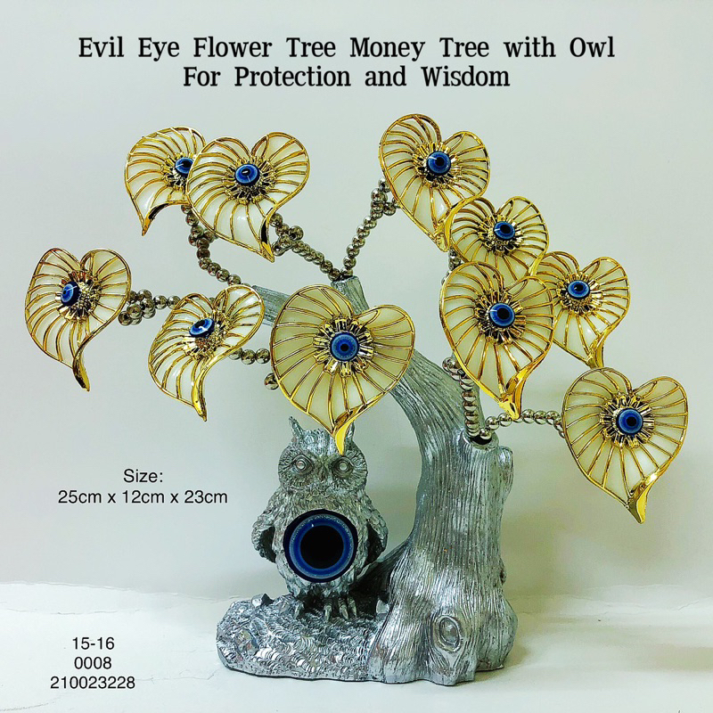Evil Eye Flower Tree Money Tree Wealth Tree with Owl Anti Evil Eye ...