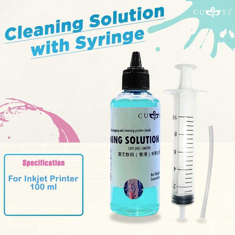 100ml CUYI Cleaning Solution and Syringe with Hose for Inkjet Printer ...