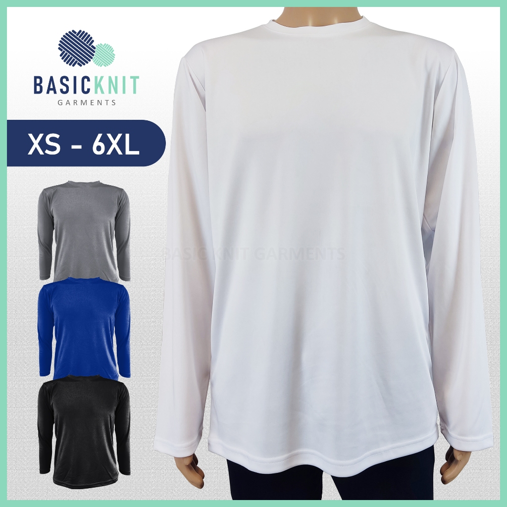 PRESTIGE | XS - 6XL | Quiana Round Neck Dri-fit Long Sleeve Shirt with Plus Size | Shopee ...