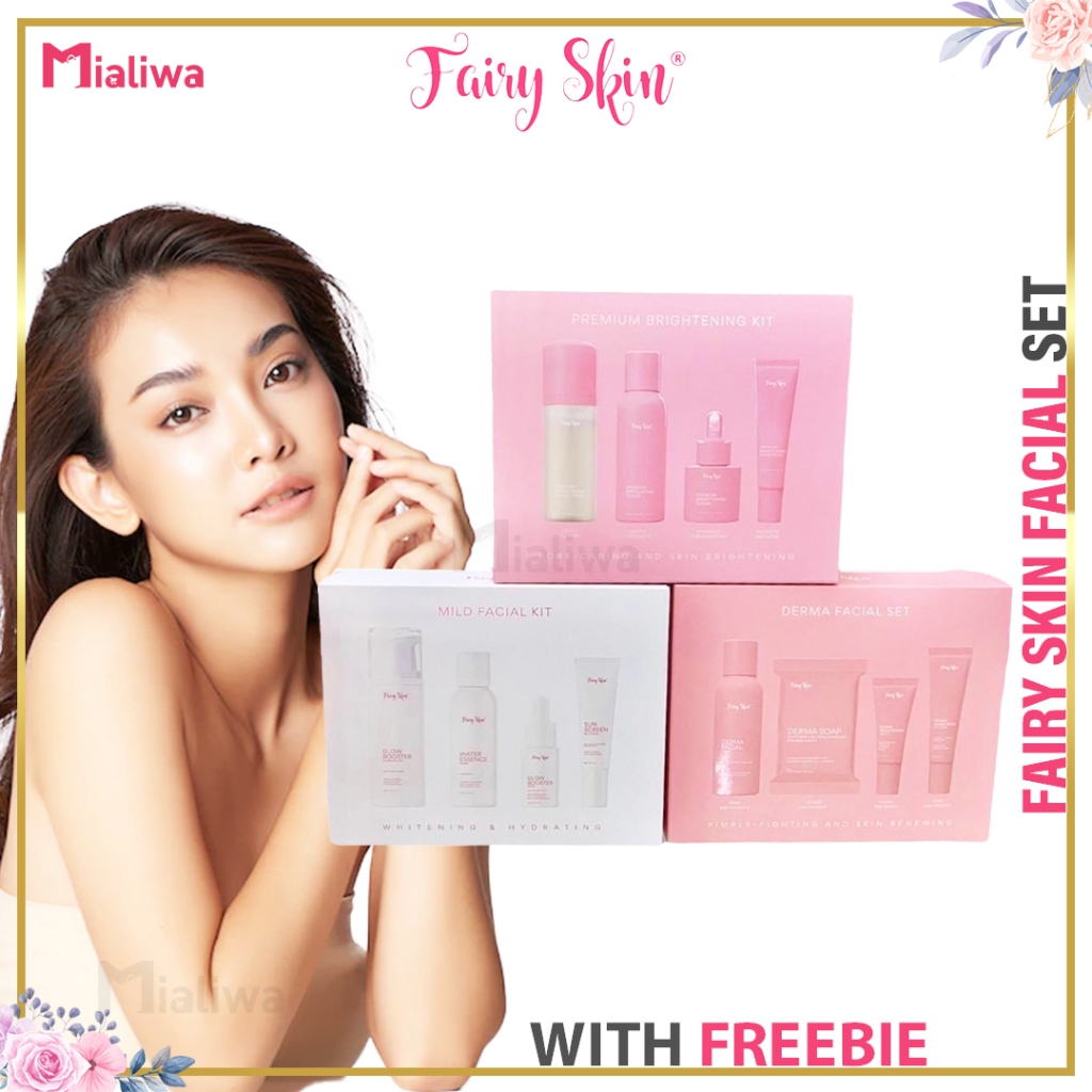Fairy Skin Premium Brightening Kit, Derma Mild Facial Set, Foam Wash ...