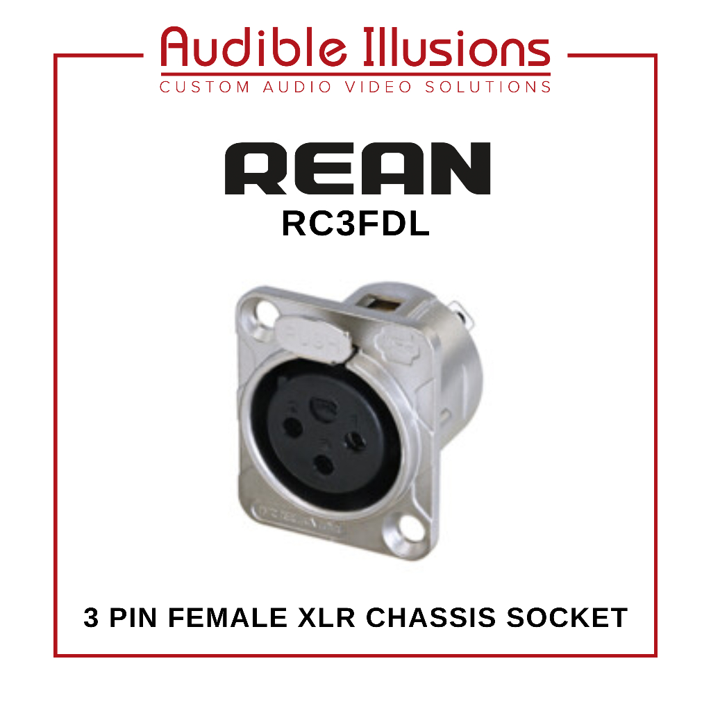 Rean RC3FDL 3 Pin Female XLR Chassis Socket 3Pole Female XLR Receptacle ...