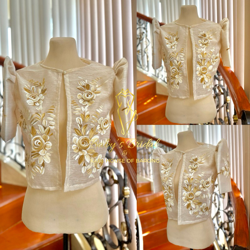 Modern Filipiniana Bolero w/ Hand-painted Design | Shopee Philippines