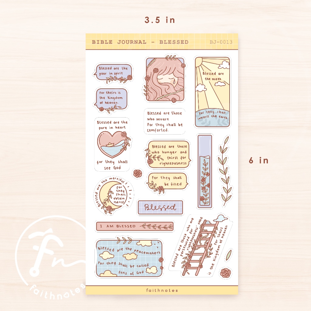 Bible Journal Sticker Sheet - BLESSED | Journal Sticker | Planner ...