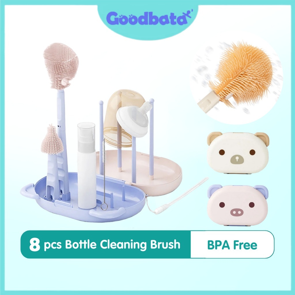 8 in 1 Baby Bottle Brush Bottle Cleaner Set Multifunction Cup Cleaning ...