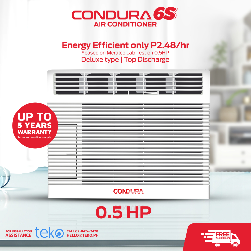 Condura 6s 0.5Hp Window Type Aircon WCONZ006EC1 | Shopee Philippines