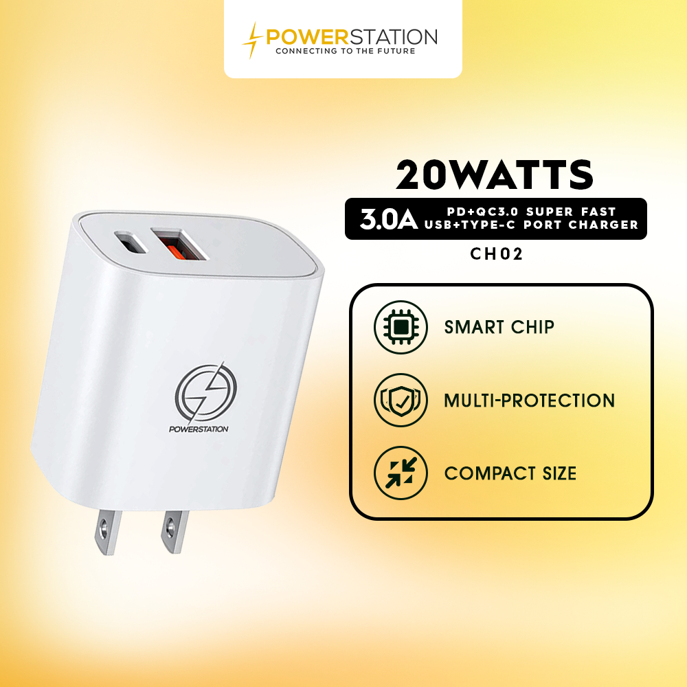 Powerstation Charger CH02 Dual USB Charging Port 20 Watts | Shopee Philippines