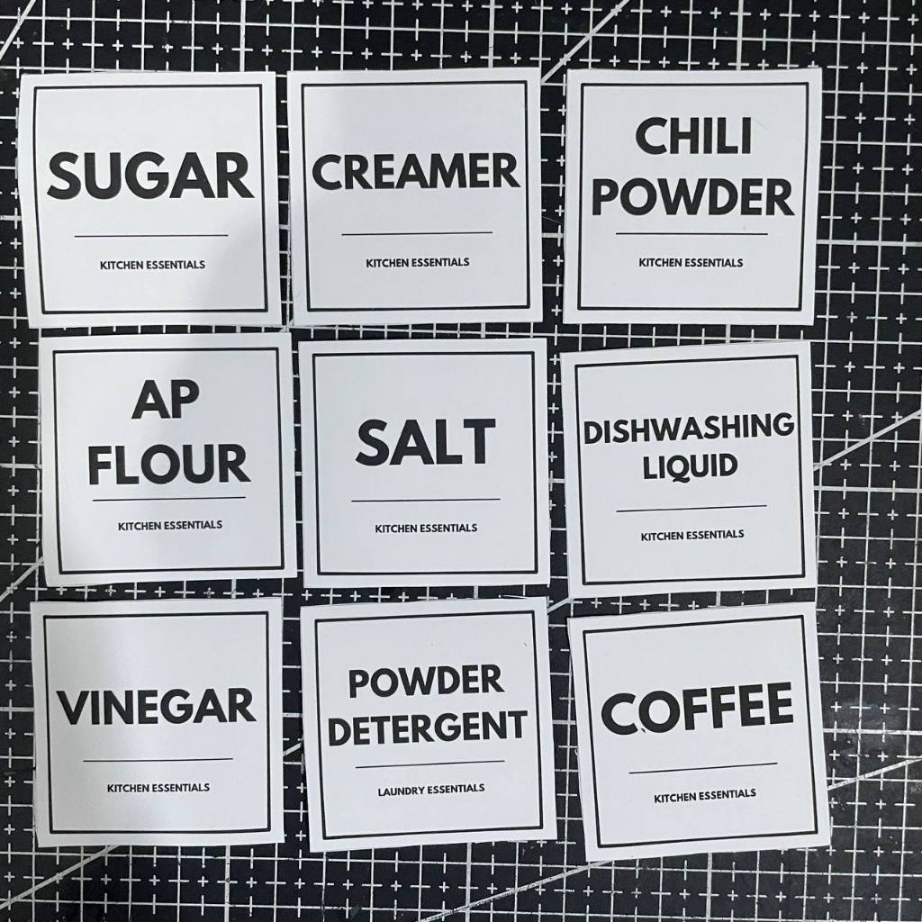 Condiments kitchen body laundry essentials sticker label 2x2in 1pc ...