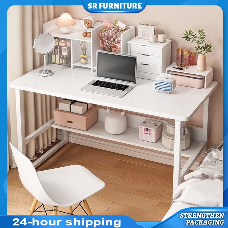 120CM Study table Computer Table modern Student writing Double Layer ...