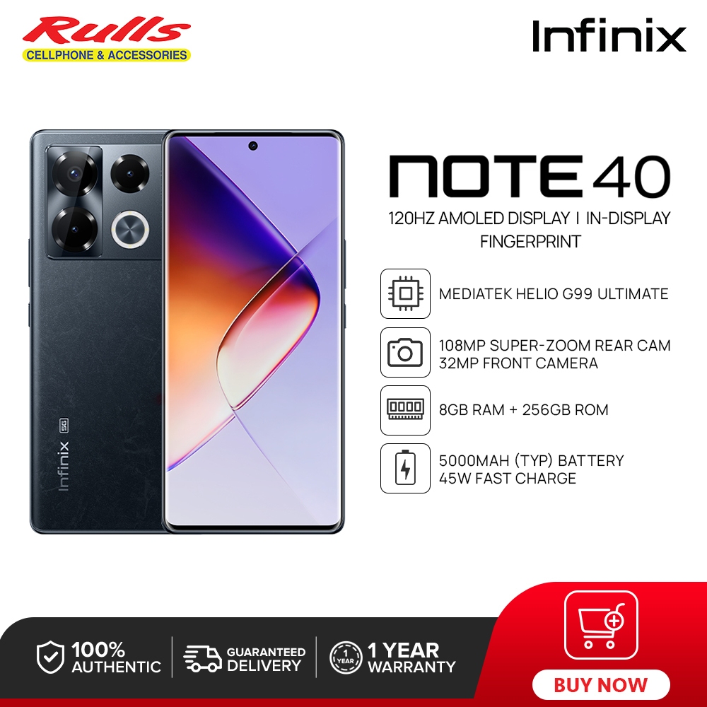 Infinix NOTE 40 Smartphone | 8GB+256GB | Helio G99 Ultimate | 6.78 ...