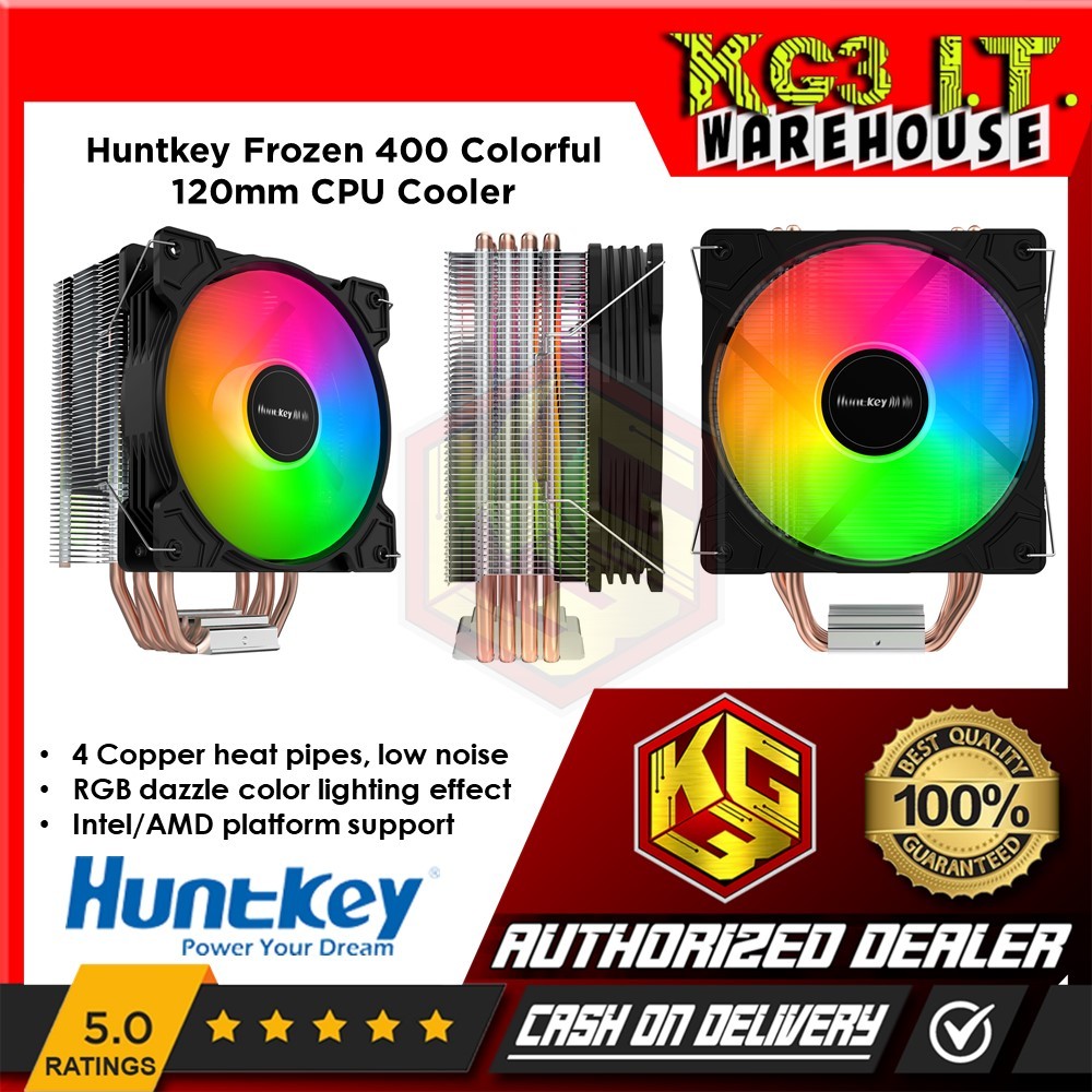 Huntkey Frozen 400 Colorful 120mm CPU Air Cooler | Shopee Philippines