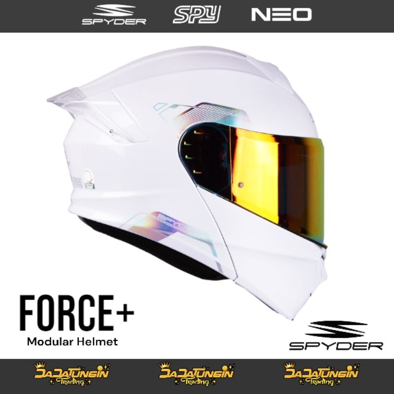 SPYDER Force+ Modular Dual Visor Helmet w/ Free Extra Clear Visor ...