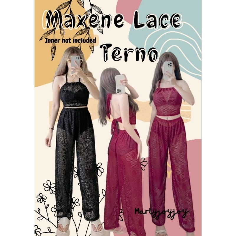 Maxene Lace Terno freesize | Shopee Philippines