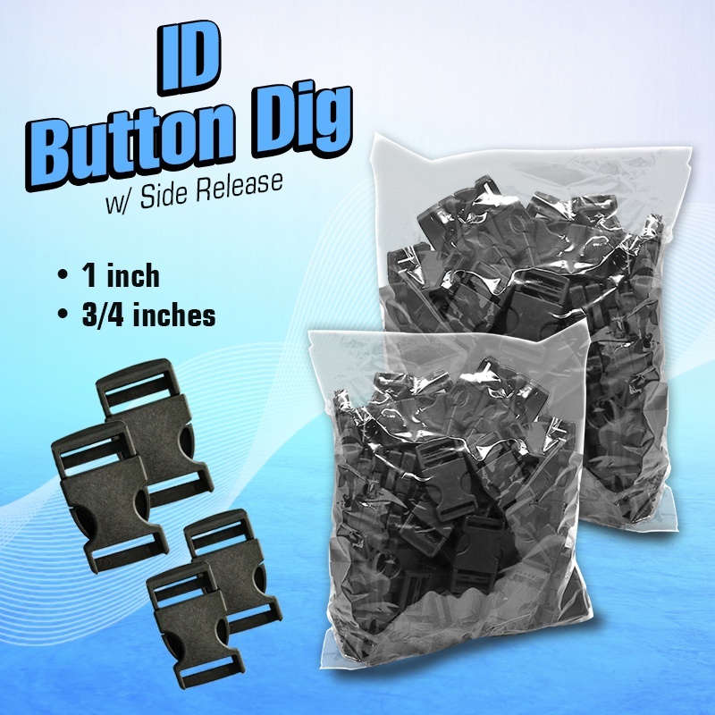 100pcs Side Release Button Dig Black Side Release Buckle For Id Lace ...