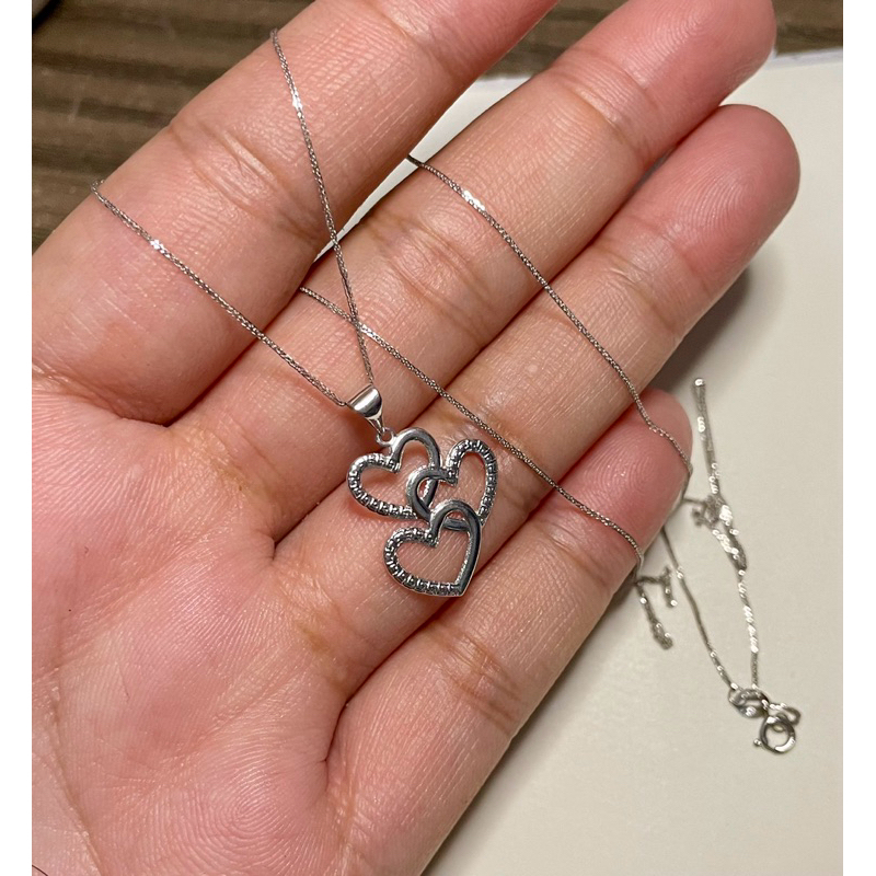 PAWNABLE 18K Gold Foxtail Chain with Heart Pendant (White Gold ...