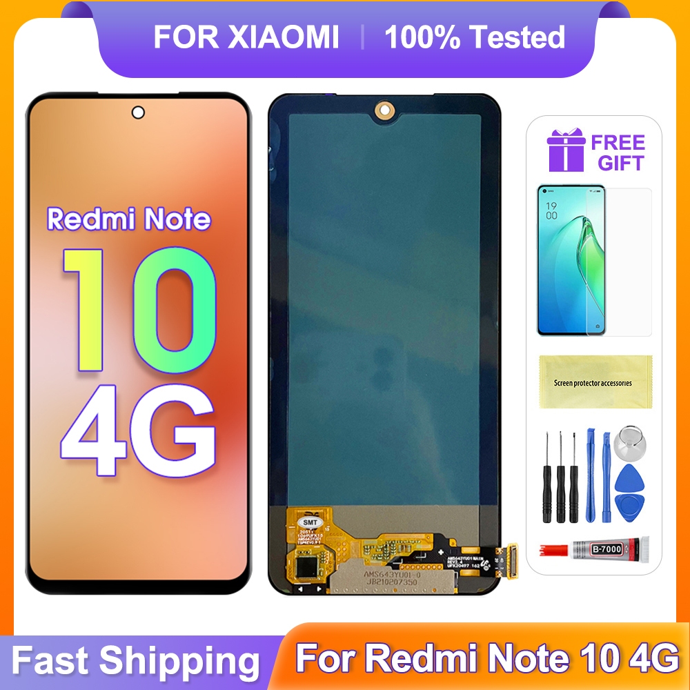 AMOLED For Xiaomi Redmi Note 10S / Redmi Note 10 4G LCD Display Touch Screen M2101K7AG M2101K7A ...