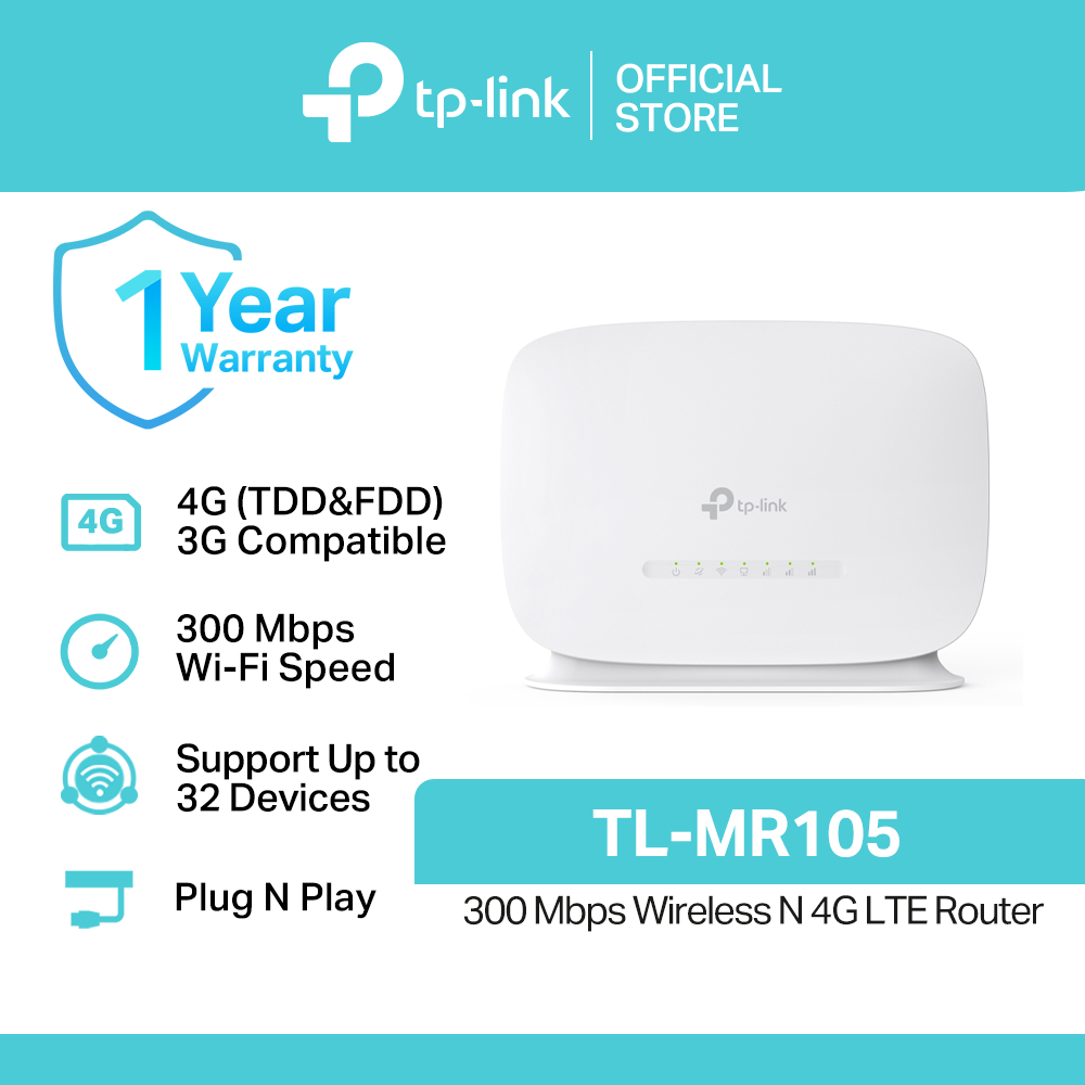 TP-Link | TL-MR105 | Wireless N | 4G | LTE | Wi-Fi | Router | Plug and ...