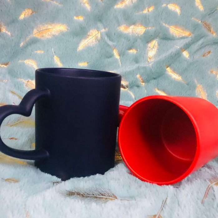NEW COD Pure Mug w/ Heart Handle Sublimation Printable Coated Mug (12oz ...