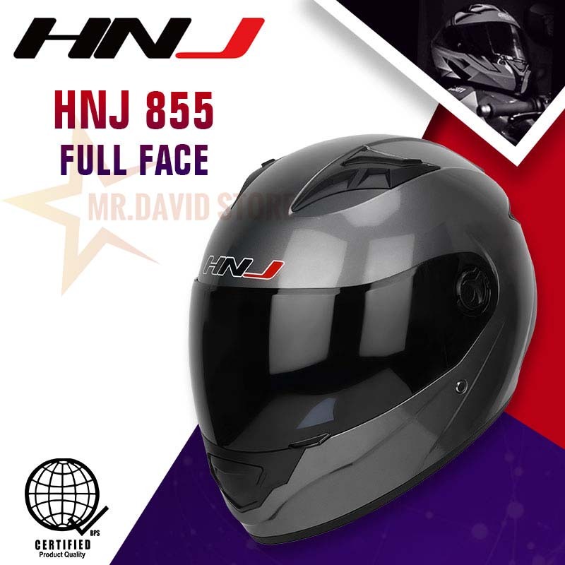 HNJ 855 Plain Motorcycle Helmets Full Face Motor Helmet Single Visor ...