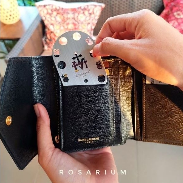 Rosarium. (V4) Wallet rosary. Stylish minimalist rosary card. Stainless ...
