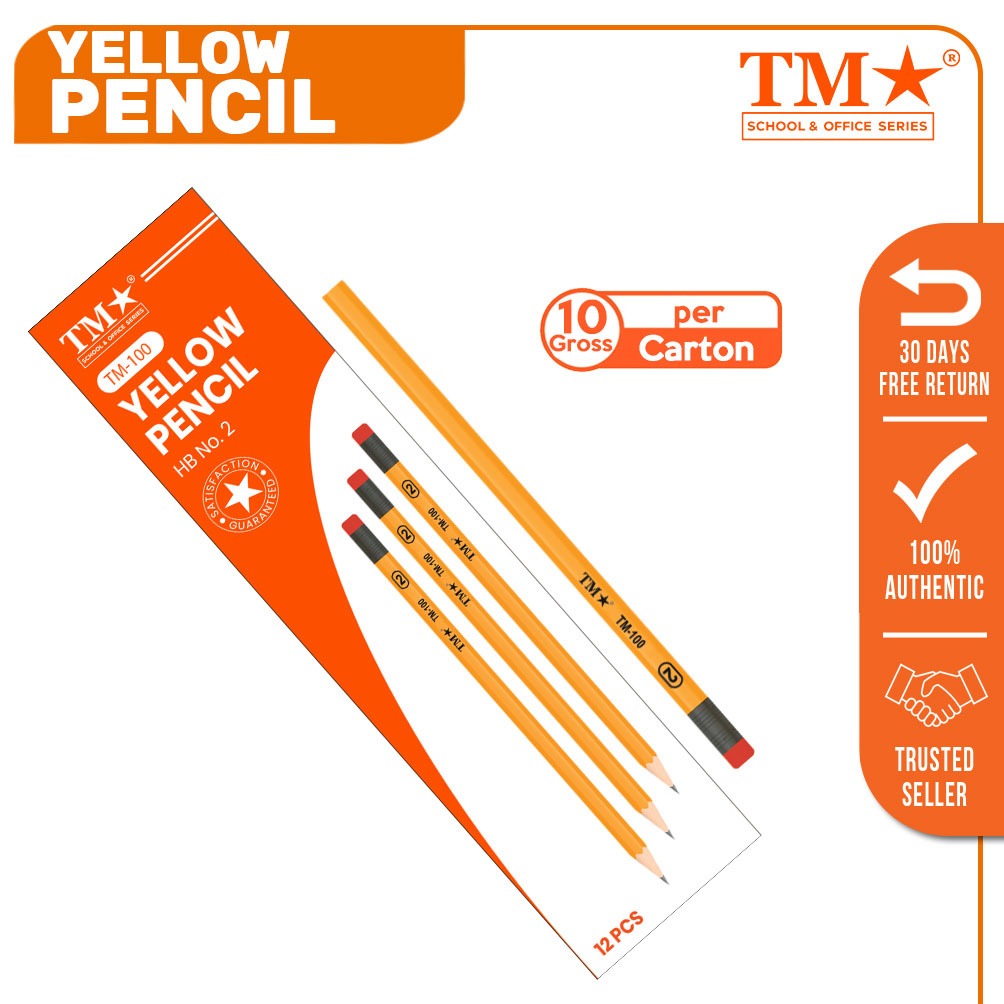 TM 10 Gross Yellow Pencil 12's (TM-100) | Shopee Philippines