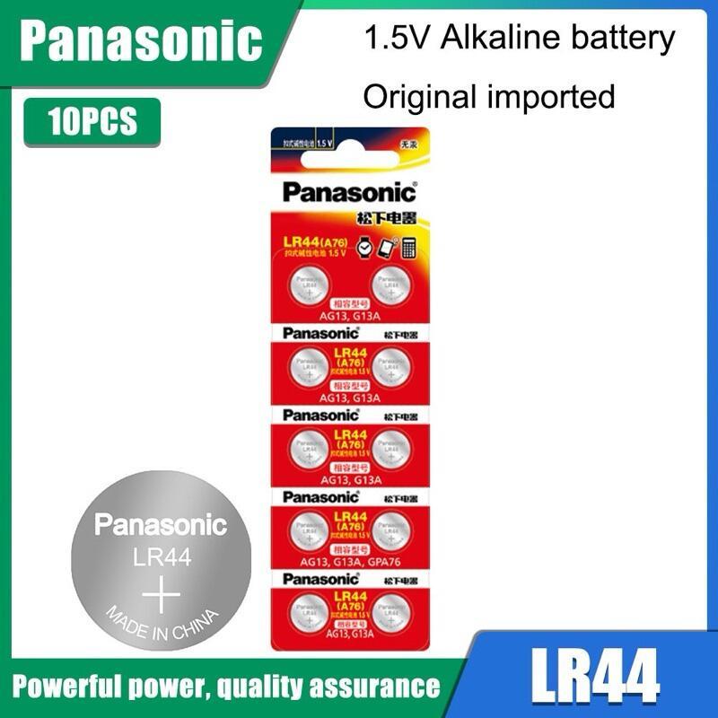 10PCS Panasonic LR44 A76 AG13 LR1154 SR1154 SR44 GP76 1.5V Alkaline Battery For Watch Clock ...