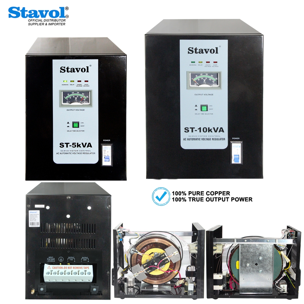 STAVOL Automatic Voltage Regulator (AVR) with Time Delay 5KVA AND 10KVA ...