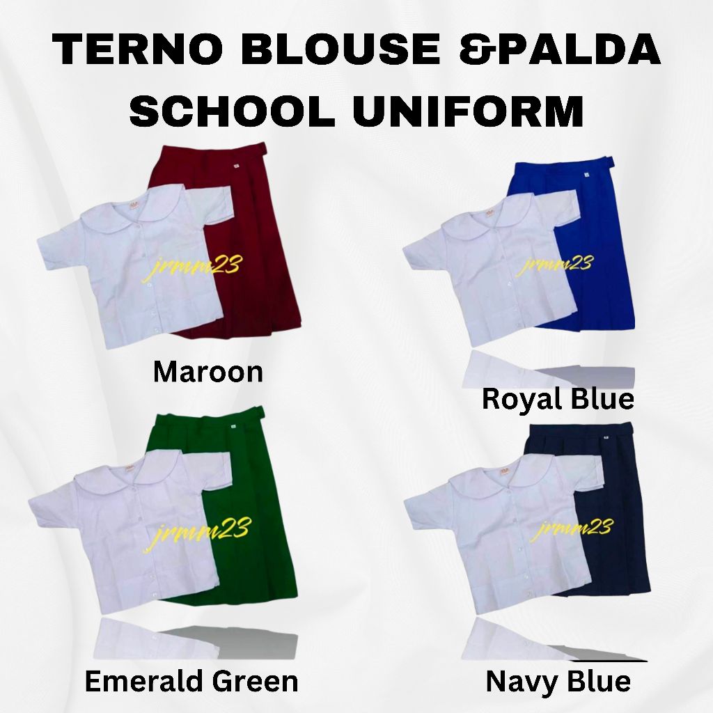 Terno Blouse and Skirt School Uniform Kinder to High school | Shopee ...
