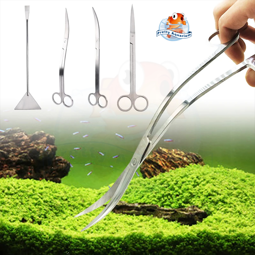 Aquarium Plants Tools Stainless Steel Tweezers Scissors Fish Tank ...