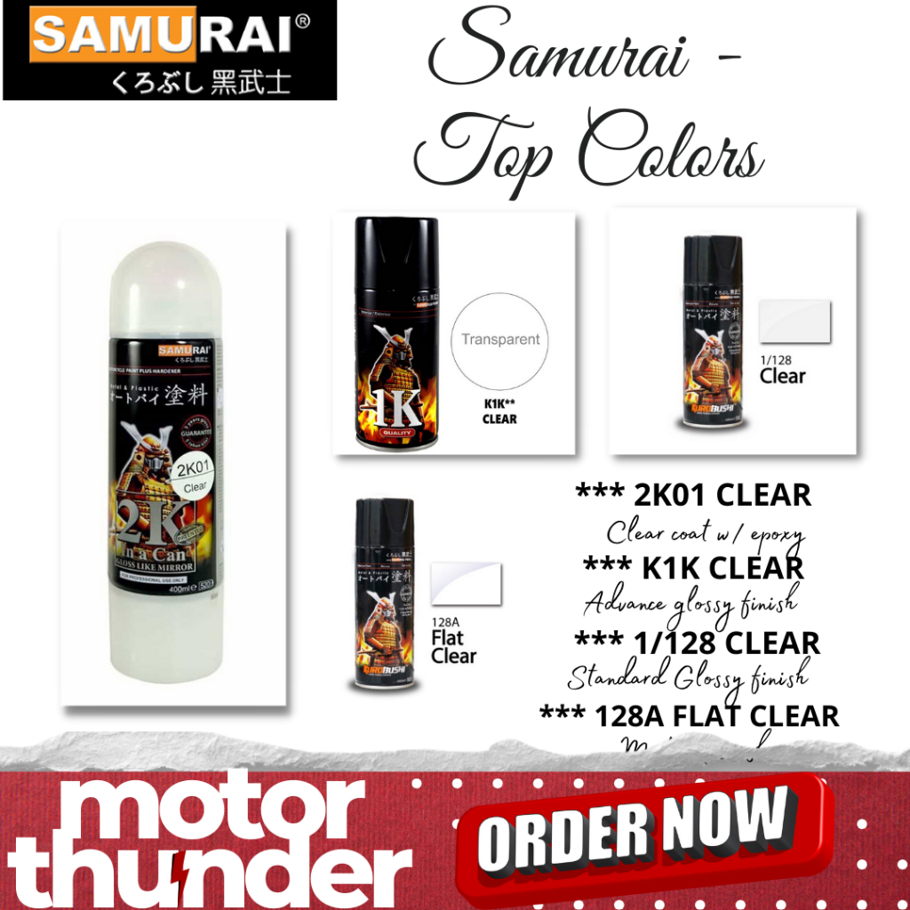 SAMURAI 2K01 EPOXY CLEAR TOP COAT 400ml | Shopee Philippines