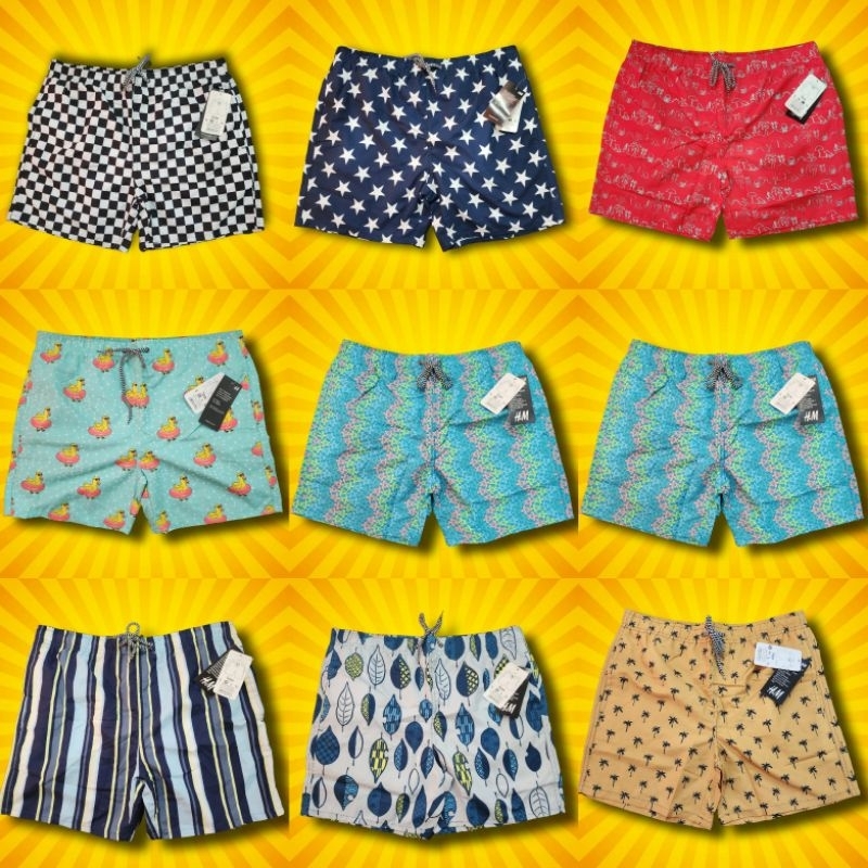 H&M Printed Boardshorts with net inside sale!(Unisex) | Shopee Philippines