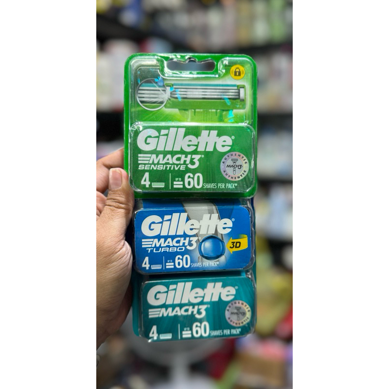 Gillette Mach3 Sensitive Razor / Cartridges x4 | Shopee Philippines