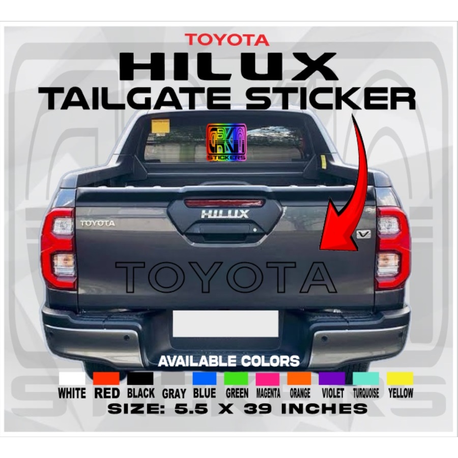 Toyota Hilux Revo / Hilux Conquest / Roco / GR Tailgate sticker decals ...