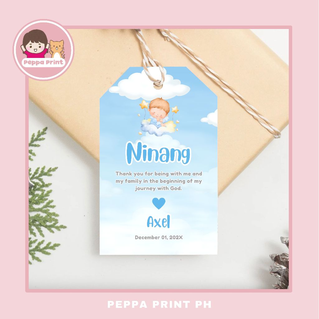 Cute Baptism Christening Gift Tag for Boy | Shopee Philippines