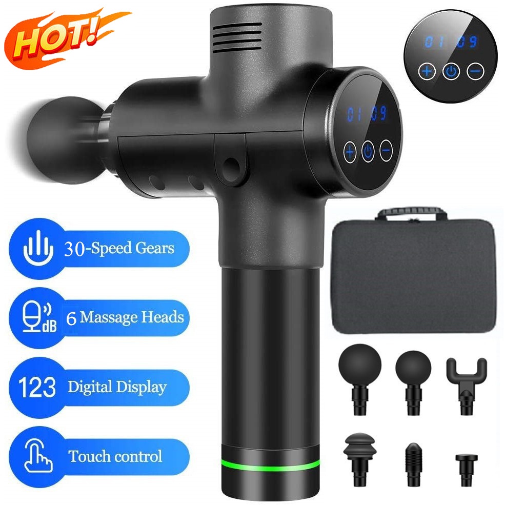 Fascial Massage Gun Heavy Duty Mini Massage Gun Machine 30 Speed 6 Head ...