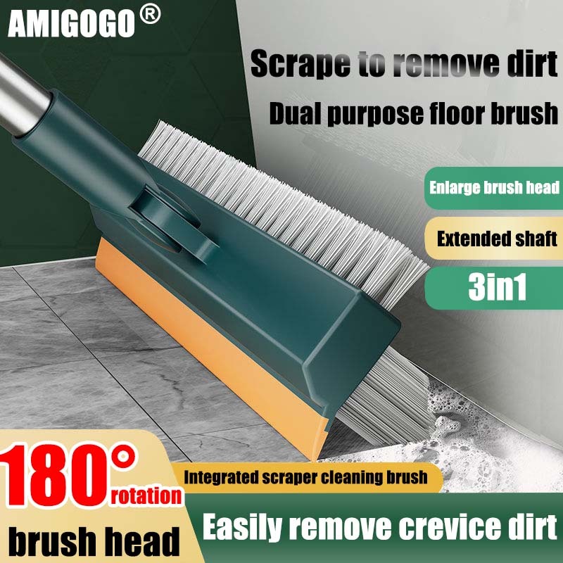 3IN1 Cleaning Brush Bathroom Kitchen Floor Scrub Brushes Long Handle ...