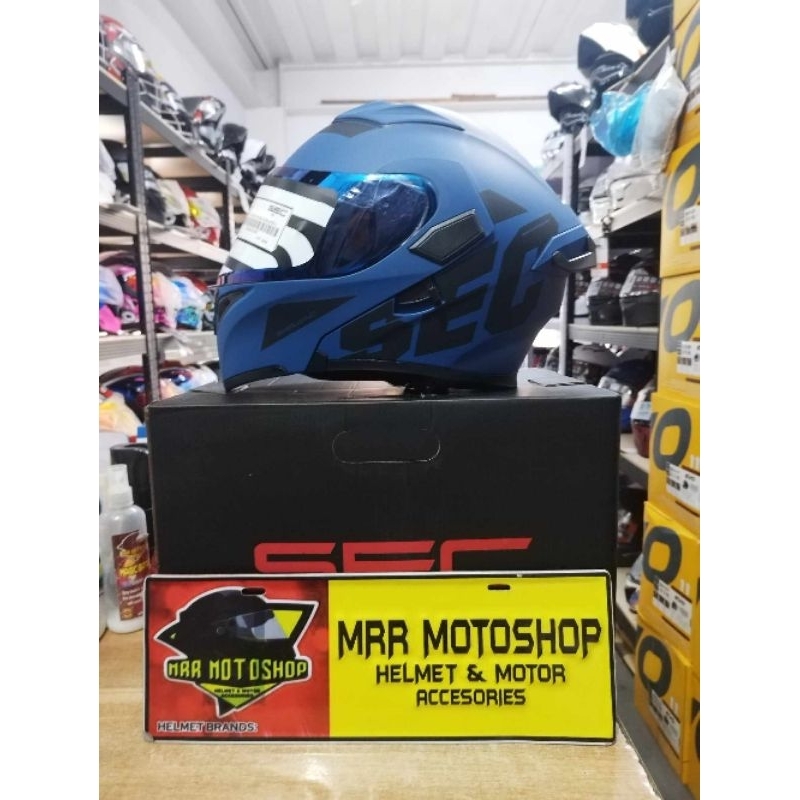 sec Whirlwind blue black modular helmet | Shopee Philippines