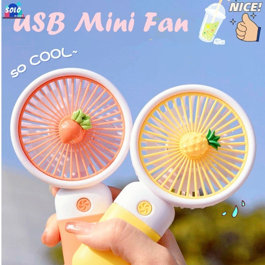 Mini Cute Flower Fruit Rechargable Handheld Fan Portable HandyFan ...