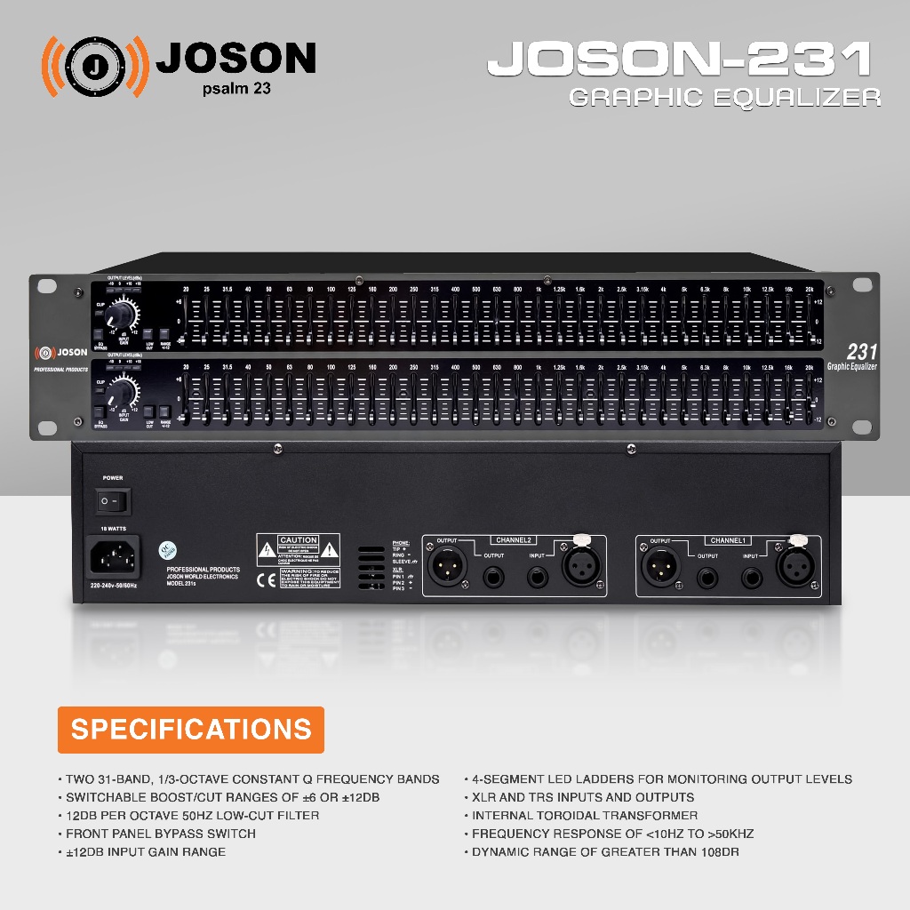 Joson 231 Professional Graphic Equalizer (Black) | Shopee Philippines